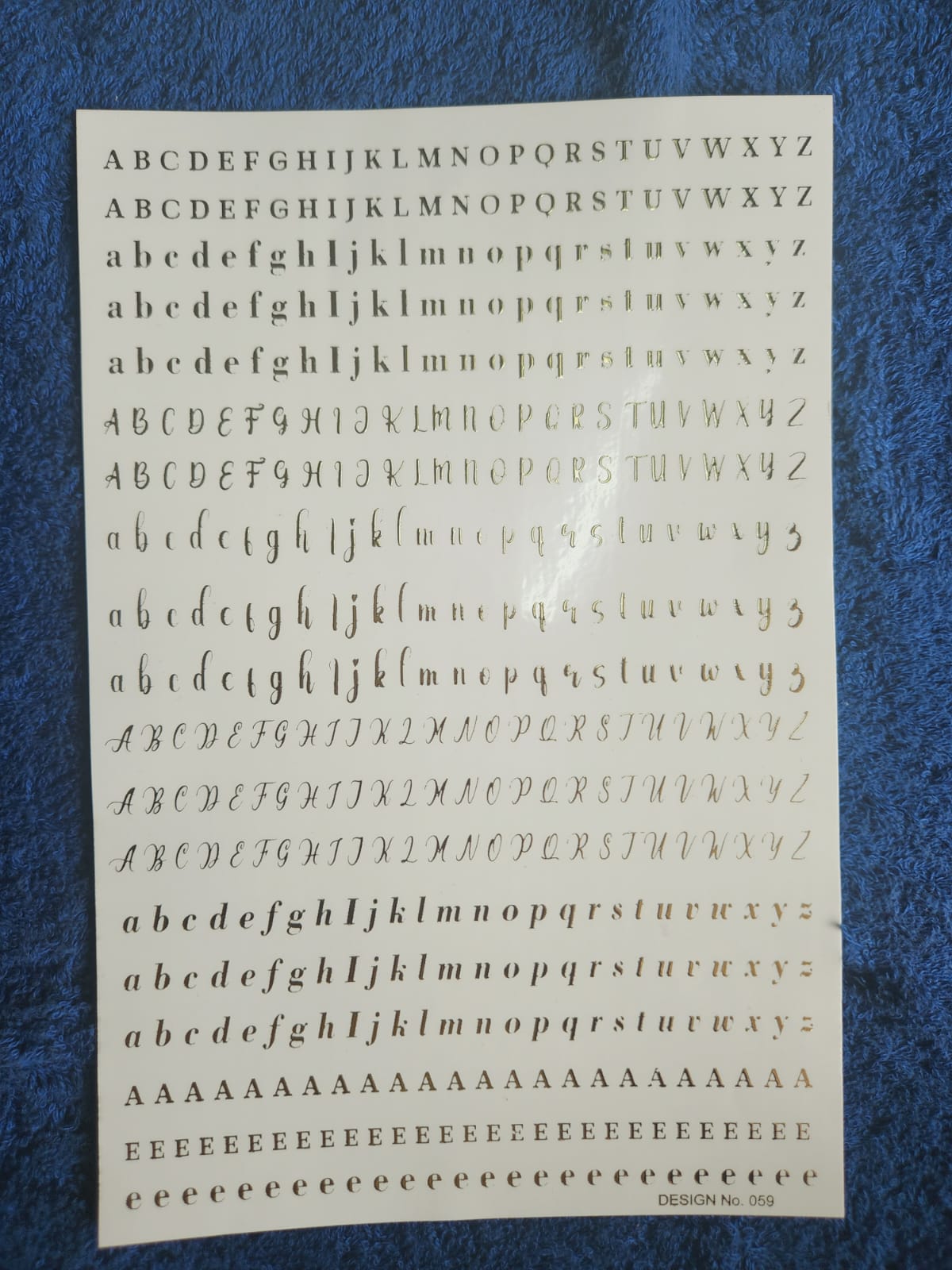 Alphabets Golden Embossed Stickers