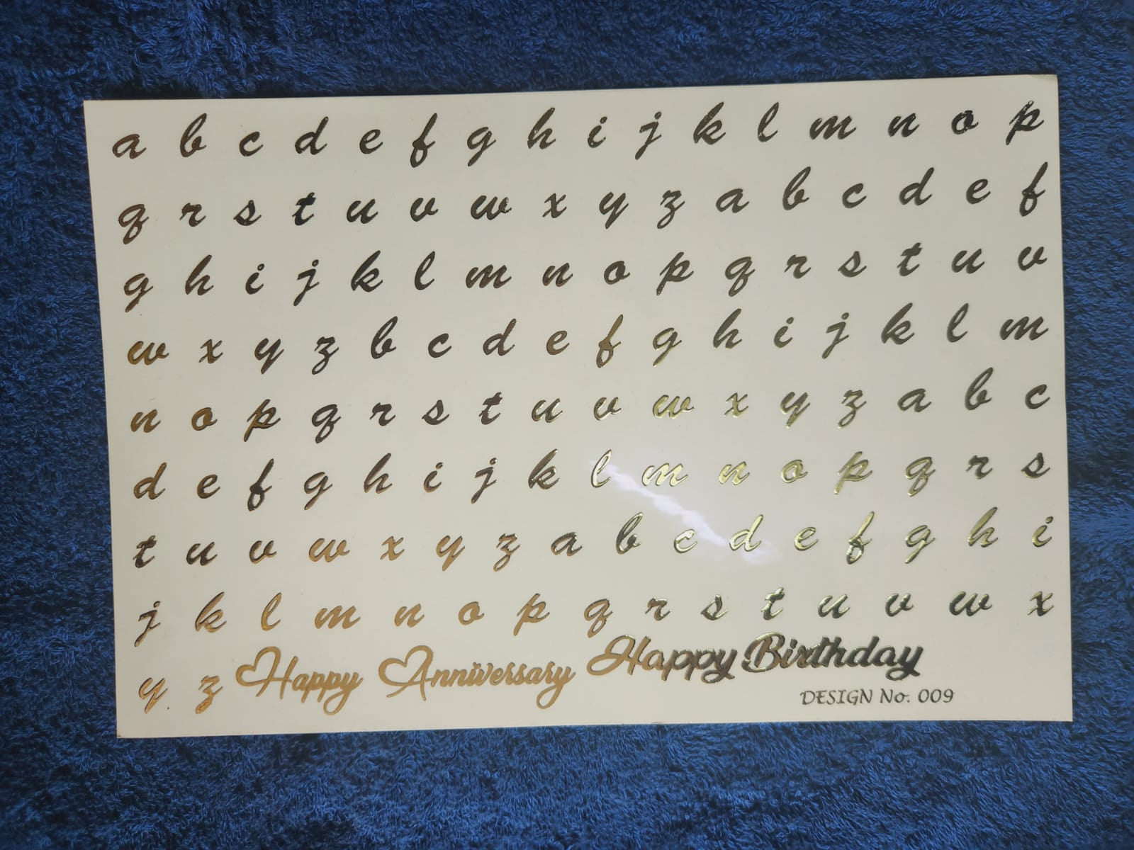 Secondary Alphabets Golden Embossed stickers